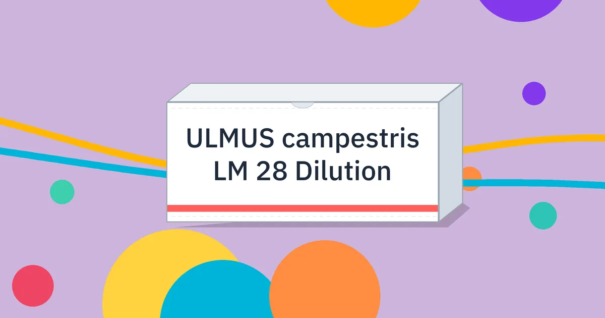 Symbolbild: Packung mit der Aufschrift ULMUS campestris LM 28 Dilution (PZN 13255517) – Verfügbarkeit und Bezug in Apotheken in Frankfurt am Main