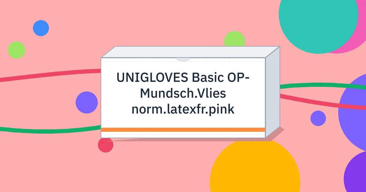 Symbolbild: Packung mit der Aufschrift UNIGLOVES Basic OP-Mundsch.Vlies norm.latexfr.pink (PZN 18176863) – Verfügbarkeit und Bezug in Apotheken in Frankfurt am Main