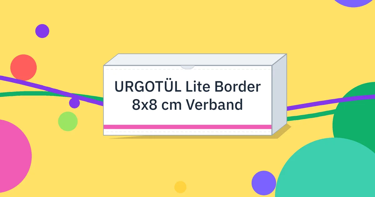 Symbolbild: Packung mit der Aufschrift URGOTÜL Lite Border 8x8 cm Verband (PZN 16700774) – Verfügbarkeit und Bezug in Apotheken in Frankfurt am Main