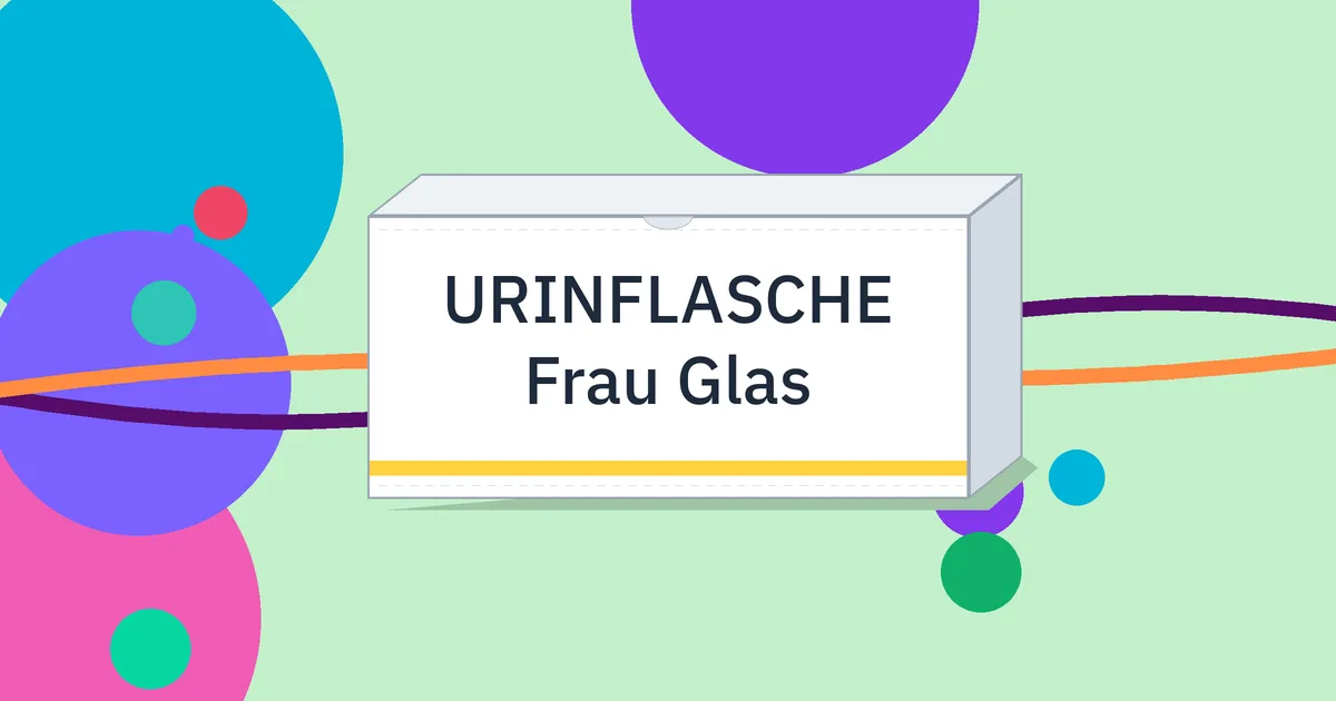 Symbolbild: Packung mit der Aufschrift URINFLASCHE Frau Glas (PZN 01739807) – Verfügbarkeit und Bezug in Apotheken in Frankfurt am Main
