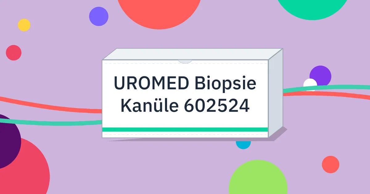 Symbolbild: Packung mit der Aufschrift UROMED Biopsie Kanüle 602524 (PZN 10267603) – Verfügbarkeit und Bezug in Apotheken in Frankfurt am Main