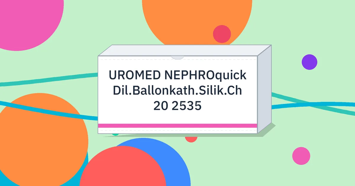 Symbolbild: Packung mit der Aufschrift UROMED NEPHROquick Dil.Ballonkath.Silik.Ch 20 2535 (PZN 10250057) – Verfügbarkeit und Bezug in Apotheken in Frankfurt am Main