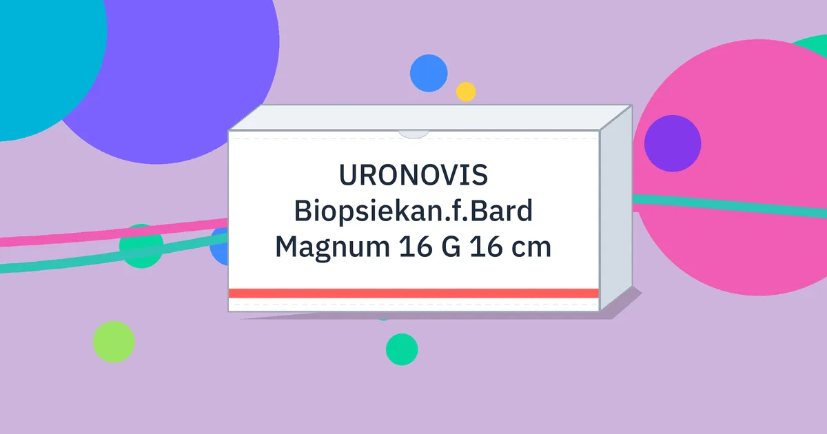 Symbolbild: Packung mit der Aufschrift URONOVIS Biopsiekan.f.Bard Magnum 16 G 16 cm (PZN 00816233) – Verfügbarkeit und Bezug in Apotheken in Frankfurt am Main