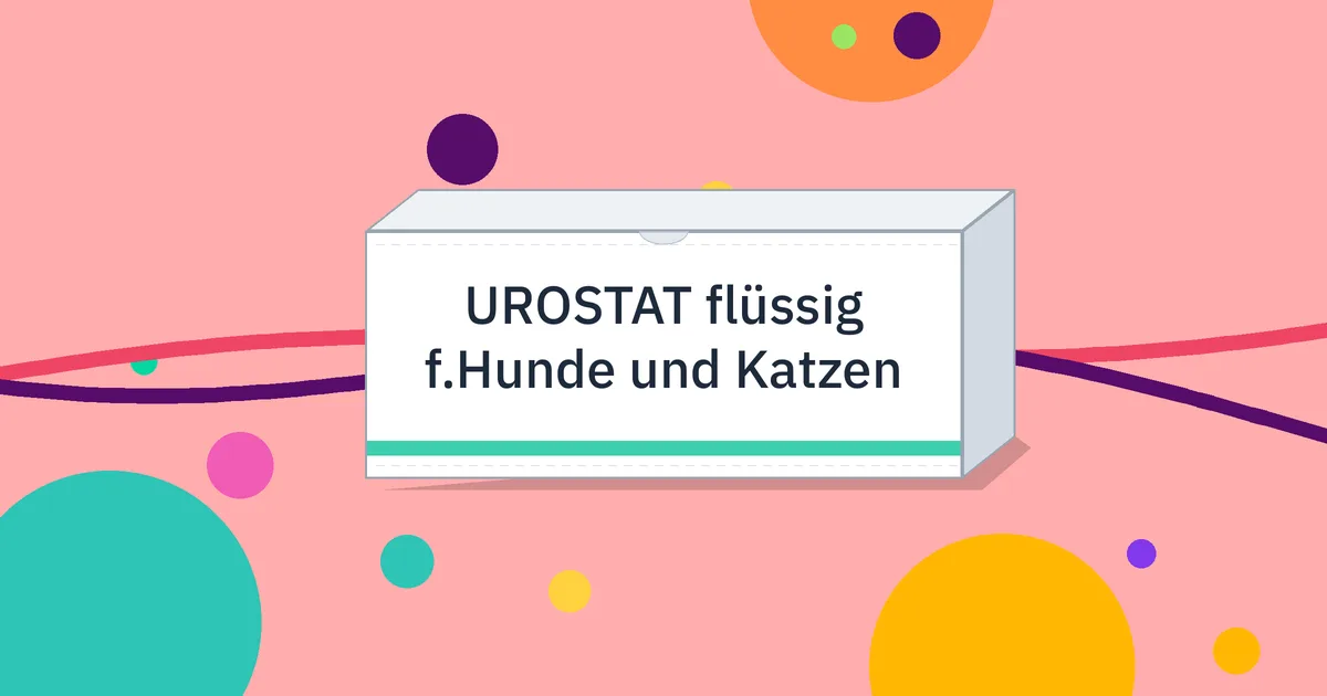 Symbolbild: Packung mit der Aufschrift UROSTAT flüssig f.Hunde und Katzen (PZN 13360800) – Verfügbarkeit und Bezug in Apotheken in Frankfurt am Main