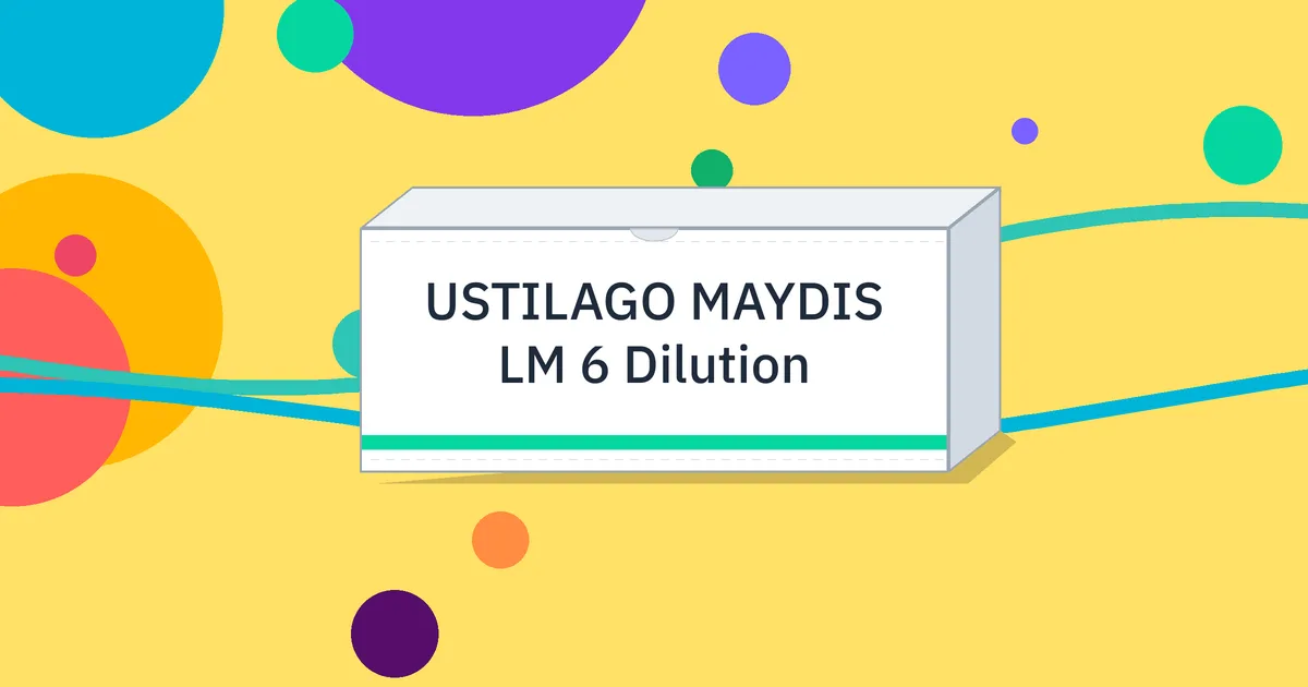 Symbolbild: Packung mit der Aufschrift USTILAGO MAYDIS LM 6 Dilution (PZN 13258007) – Verfügbarkeit und Bezug in Apotheken in Frankfurt am Main