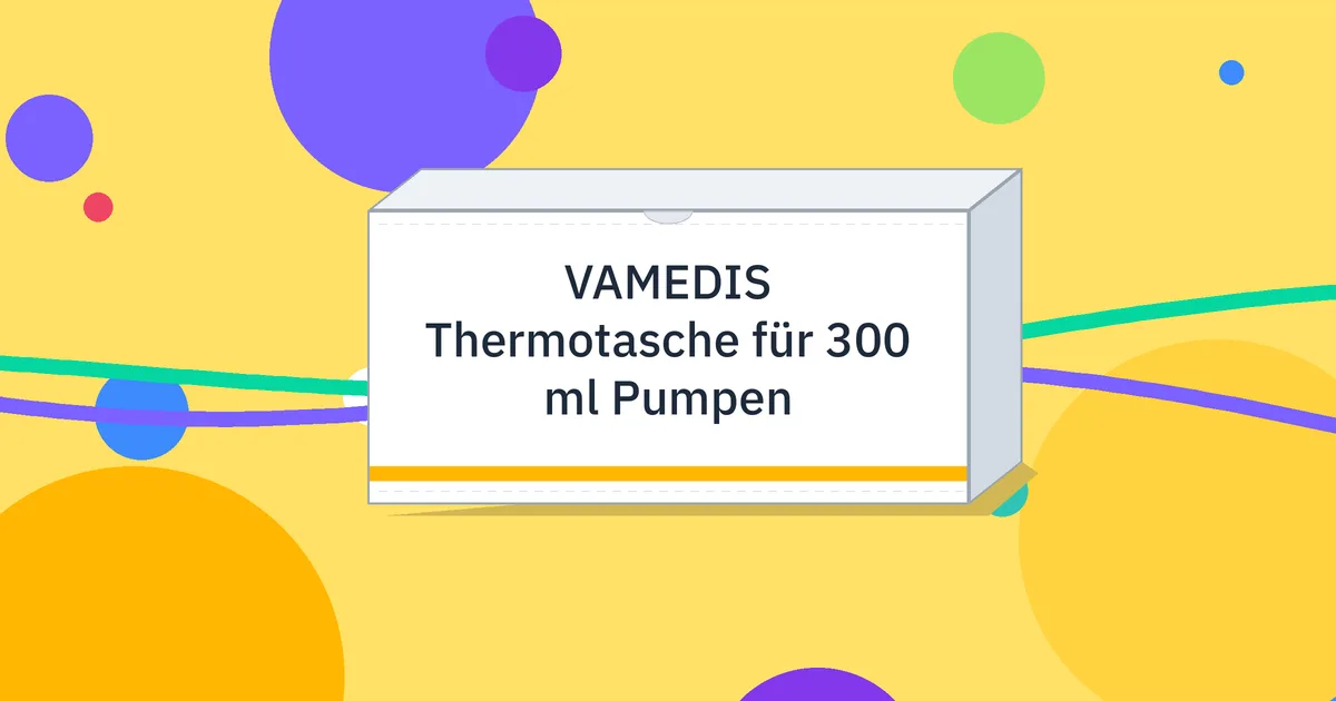 Symbolbild: Packung mit der Aufschrift VAMEDIS Thermotasche für 300 ml Pumpen (PZN 13981086) – Verfügbarkeit und Bezug in Apotheken in Frankfurt am Main