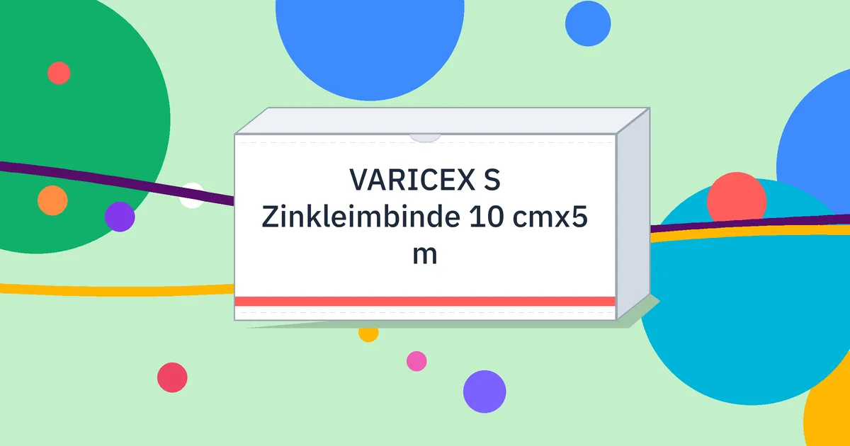 Symbolbild: Packung mit der Aufschrift VARICEX S Zinkleimbinde 10 cmx5 m (PZN 19814099) – Verfügbarkeit und Bezug in Apotheken in Frankfurt am Main