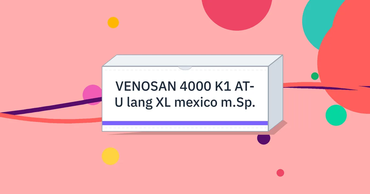 Symbolbild: Packung mit der Aufschrift VENOSAN 4000 K1 AT-U lang XL mexico m.Sp. (PZN 14423431) – Verfügbarkeit und Bezug in Apotheken in Frankfurt am Main