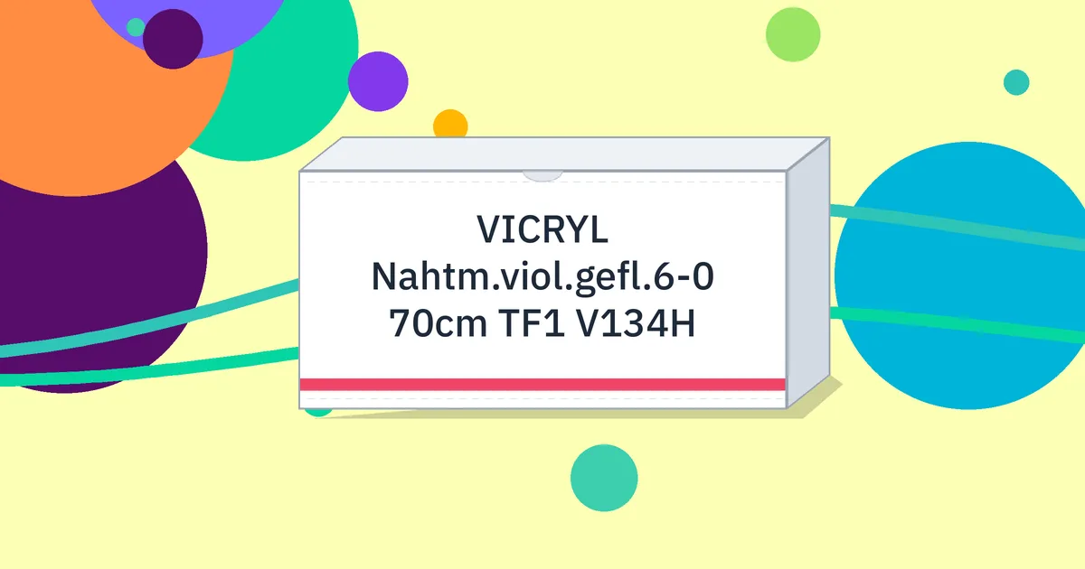 Symbolbild: Packung mit der Aufschrift VICRYL Nahtm.viol.gefl.6-0 70cm TF1 V134H (PZN 20173754) – Verfügbarkeit und Bezug in Apotheken in Frankfurt am Main