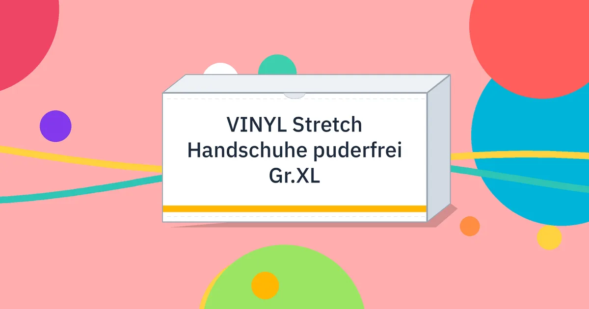 Symbolbild: Packung mit der Aufschrift VINYL Stretch Handschuhe puderfrei Gr.XL (PZN 09544724) – Verfügbarkeit und Bezug in Apotheken in Frankfurt am Main