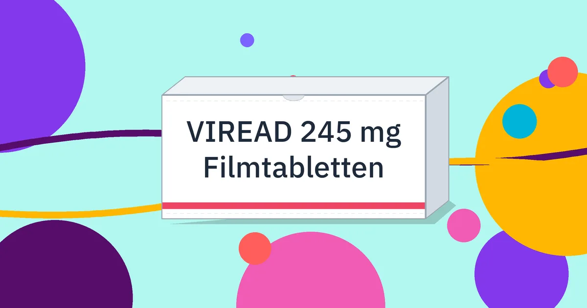 Symbolbild: Packung mit der Aufschrift VIREAD 245 mg Filmtabletten (PZN 06432858) – Verfügbarkeit und Bezug in Apotheken in Frankfurt am Main