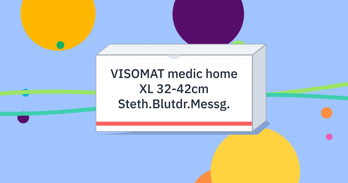 Symbolbild: Packung mit der Aufschrift VISOMAT medic home XL 32-42cm Steth.Blutdr.Messg. (PZN 11137328) – Verfügbarkeit und Bezug in Apotheken in Frankfurt am Main