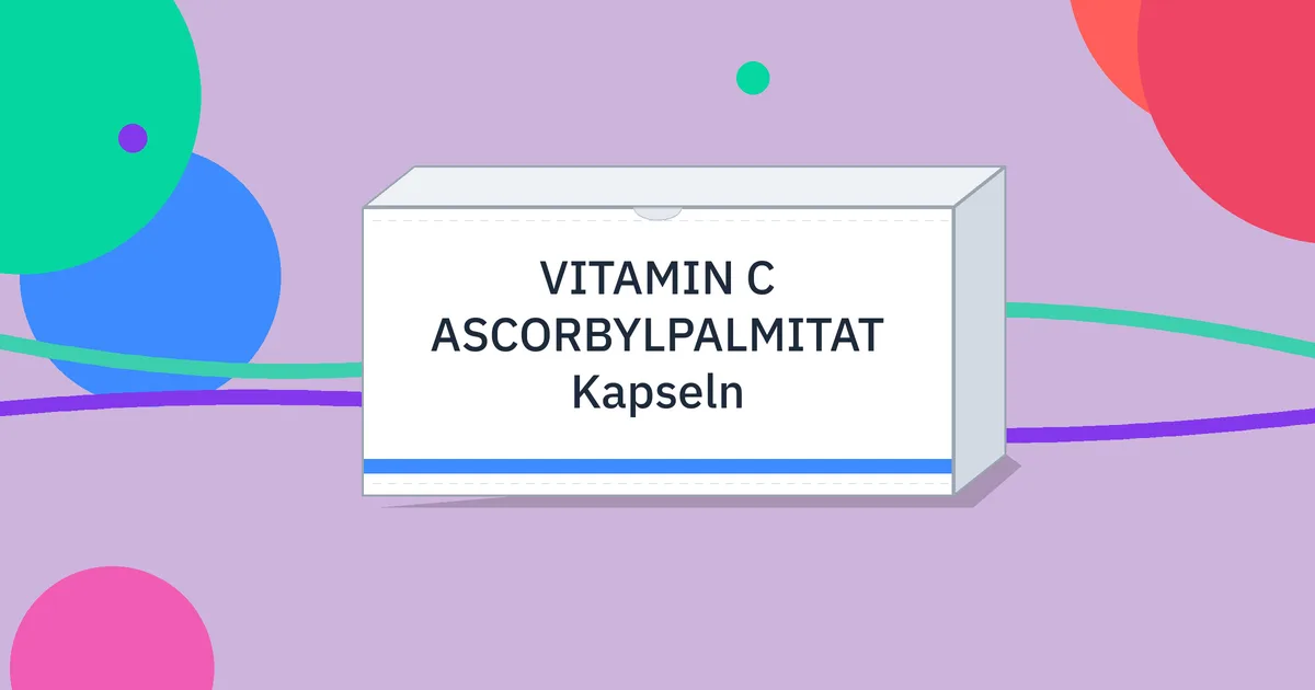 Symbolbild: Packung mit der Aufschrift VITAMIN C ASCORBYLPALMITAT Kapseln (PZN 19805976) – Verfügbarkeit und Bezug in Apotheken in Frankfurt am Main