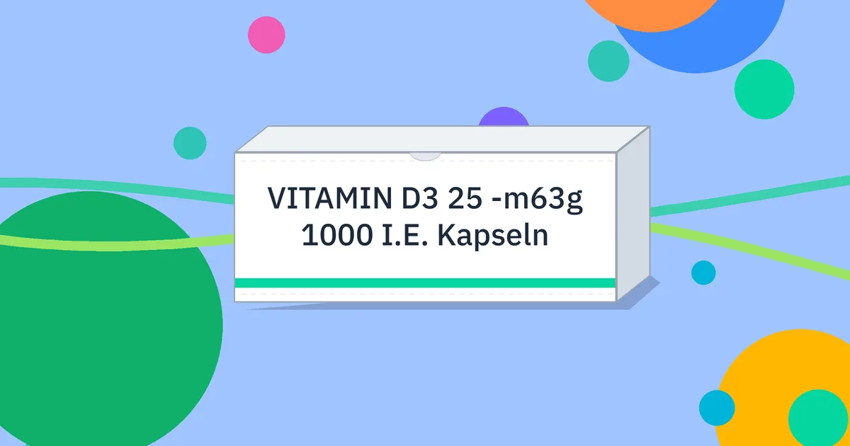 Symbolbild: Packung mit der Aufschrift VITAMIN D3 25 -m63g 1000 I.E. Kapseln (PZN 11578328) – Verfügbarkeit und Bezug in Apotheken in Frankfurt am Main