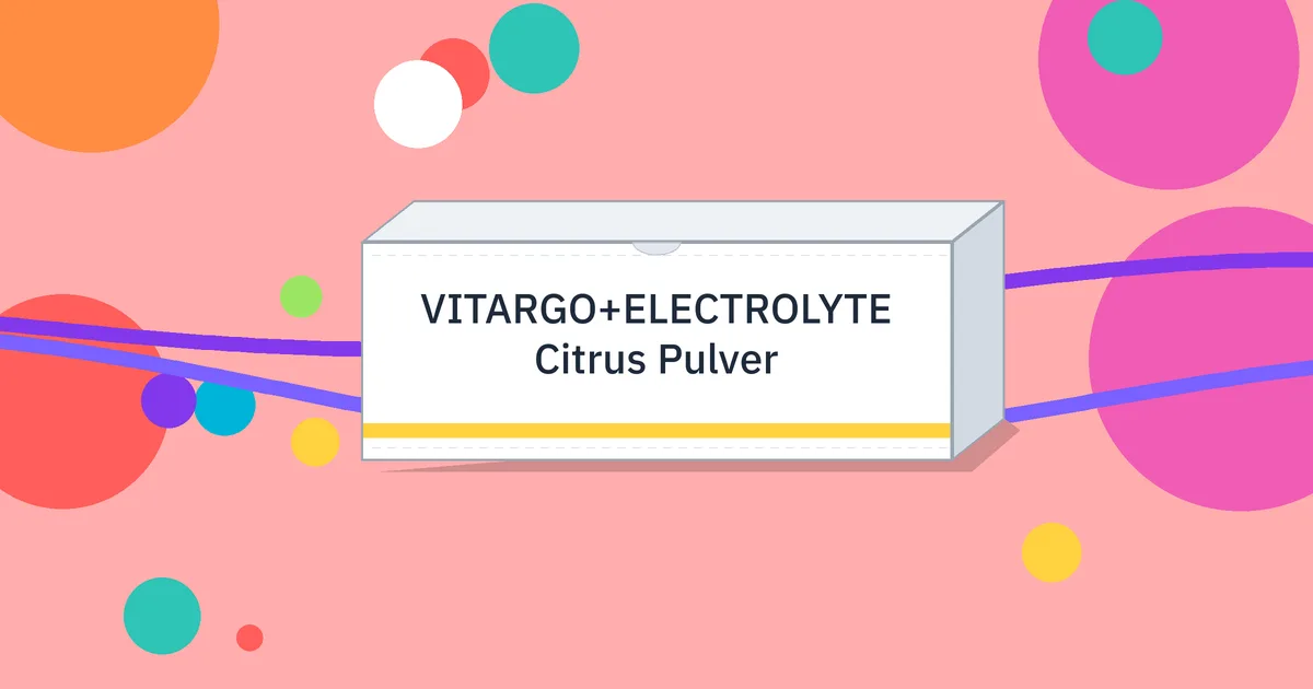 Symbolbild: Packung mit der Aufschrift VITARGO+ELECTROLYTE Citrus Pulver (PZN 11541207) – Verfügbarkeit und Bezug in Apotheken in Frankfurt am Main