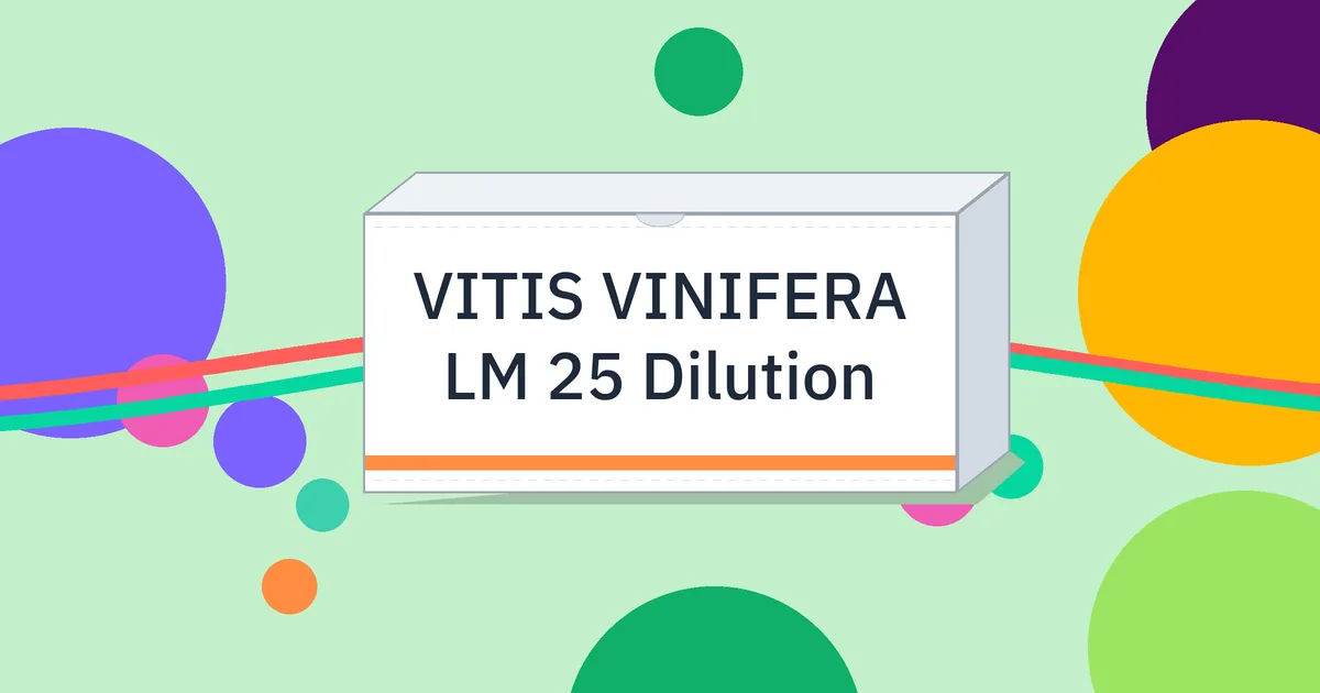 Symbolbild: Packung mit der Aufschrift VITIS VINIFERA LM 25 Dilution (PZN 13279995) – Verfügbarkeit und Bezug in Apotheken in Frankfurt am Main