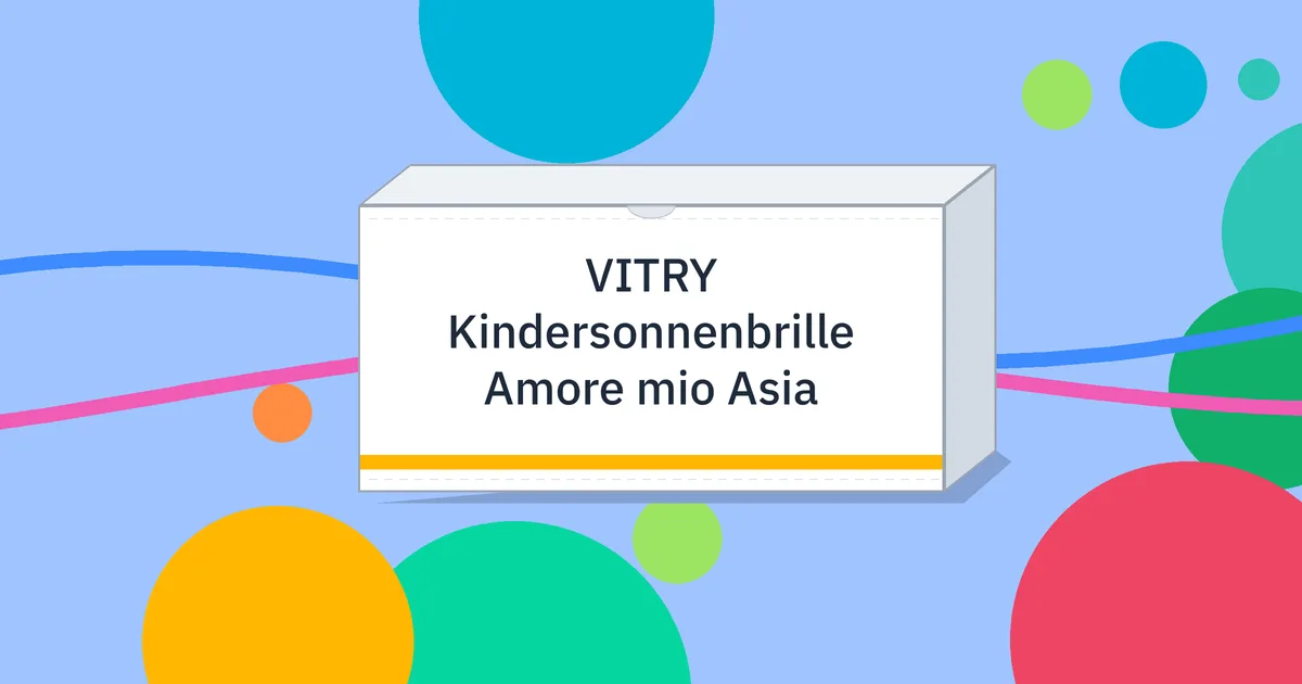 Symbolbild: Packung mit der Aufschrift VITRY Kindersonnenbrille Amore mio Asia (PZN 18452783) – Verfügbarkeit und Bezug in Apotheken in Frankfurt am Main