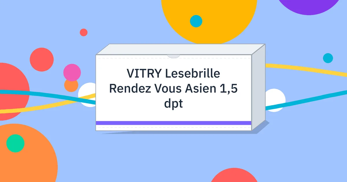 Symbolbild: Packung mit der Aufschrift VITRY Lesebrille Rendez Vous Asien 1,5 dpt (PZN 15622658) – Verfügbarkeit und Bezug in Apotheken in Frankfurt am Main