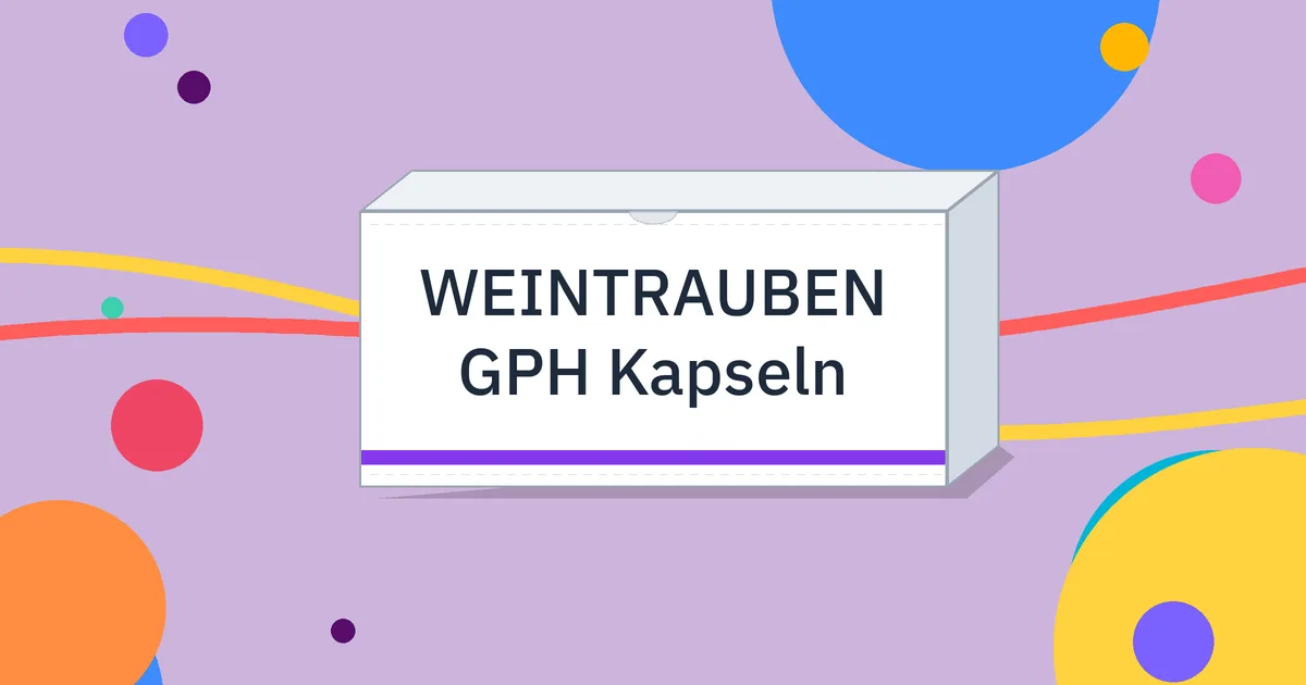 Symbolbild: Packung mit der Aufschrift WEINTRAUBEN GPH Kapseln (PZN 07011277) – Verfügbarkeit und Bezug in Apotheken in Frankfurt am Main