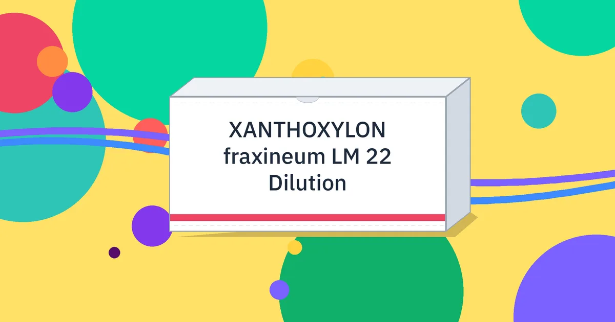 Symbolbild: Packung mit der Aufschrift XANTHOXYLON fraxineum LM 22 Dilution (PZN 13784486) – Verfügbarkeit und Bezug in Apotheken in Frankfurt am Main