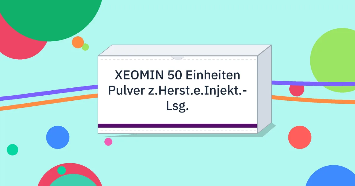 Symbolbild: Packung mit der Aufschrift XEOMIN 50 Einheiten Pulver z.Herst.e.Injekt.-Lsg. (PZN 18268476) – Verfügbarkeit und Bezug in Apotheken in Frankfurt am Main