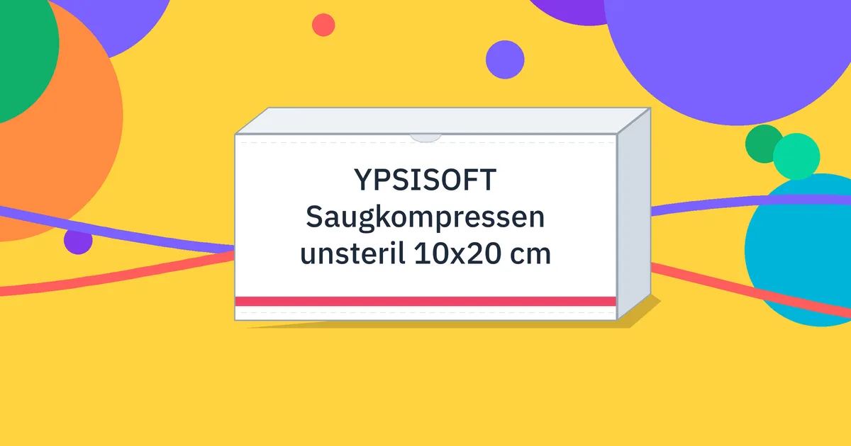 Symbolbild: Packung mit der Aufschrift YPSISOFT Saugkompressen unsteril 10x20 cm (PZN 20364603) – Verfügbarkeit und Bezug in Apotheken in Frankfurt am Main