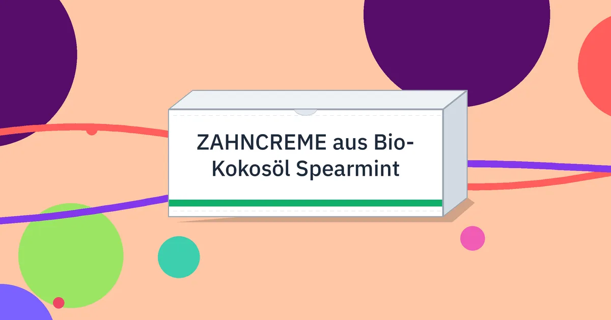 Symbolbild: Packung mit der Aufschrift ZAHNCREME aus Bio-Kokosöl Spearmint (PZN 16829953) – Verfügbarkeit und Bezug in Apotheken in Frankfurt am Main