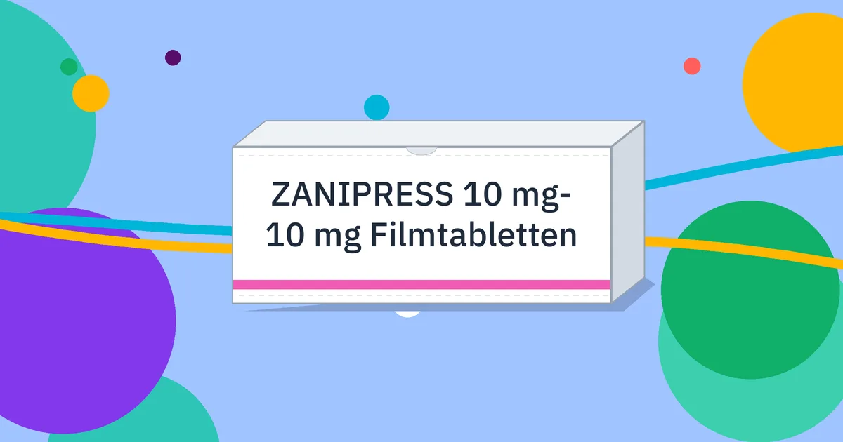 Symbolbild: Packung mit der Aufschrift ZANIPRESS 10 mg-10 mg Filmtabletten (PZN 14141460) – Verfügbarkeit und Bezug in Apotheken in Frankfurt am Main