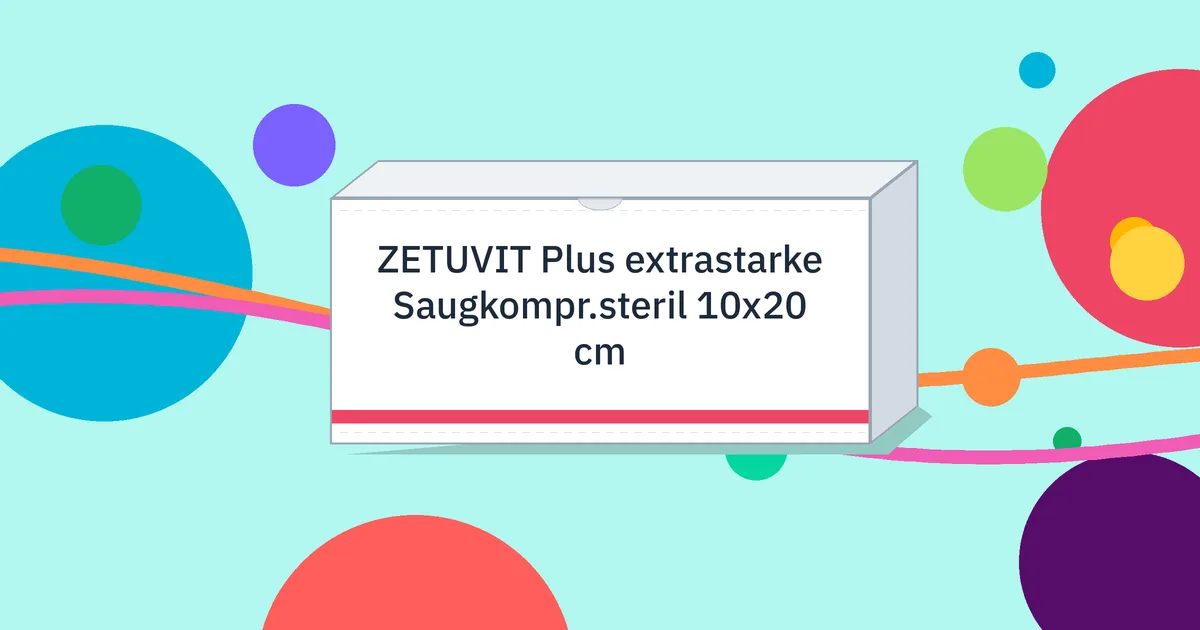 Symbolbild: Packung mit der Aufschrift ZETUVIT Plus extrastarke Saugkompr.steril 10x20 cm (PZN 11005845) – Verfügbarkeit und Bezug in Apotheken in Frankfurt am Main