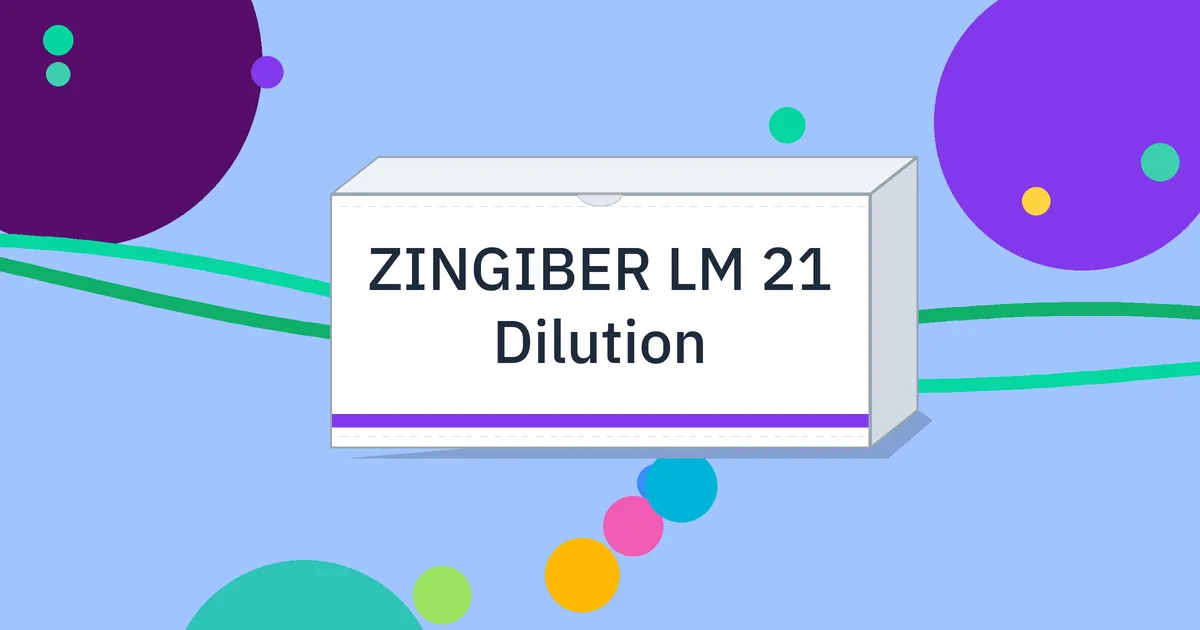 Symbolbild: Packung mit der Aufschrift ZINGIBER LM 21 Dilution (PZN 13301938) – Verfügbarkeit und Bezug in Apotheken in Frankfurt am Main