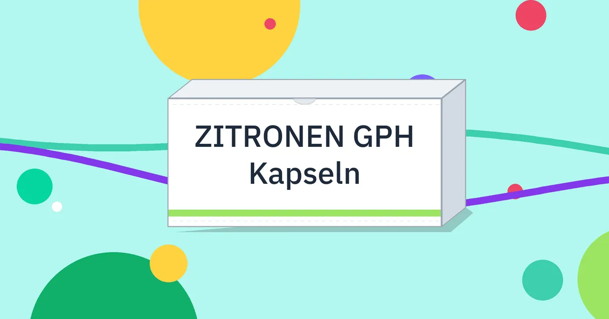 Symbolbild: Packung mit der Aufschrift ZITRONEN GPH Kapseln (PZN 05869228) – Verfügbarkeit und Bezug in Apotheken in Frankfurt am Main