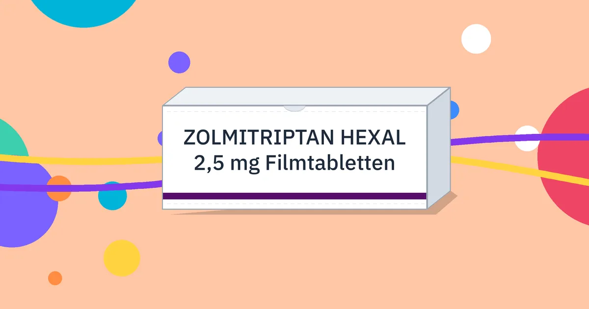 Symbolbild: Packung mit der Aufschrift ZOLMITRIPTAN HEXAL 2,5 mg Filmtabletten (PZN 09335216) – Verfügbarkeit und Bezug in Apotheken in Frankfurt am Main