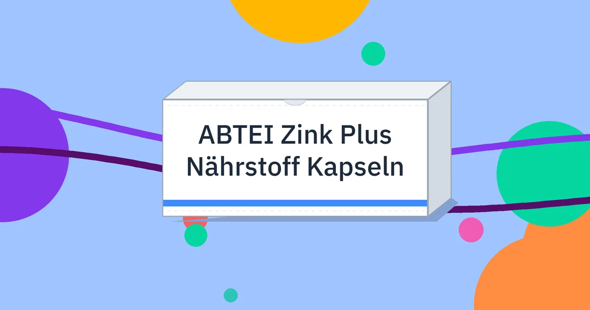 Symbolbild: Packung mit der Aufschrift ABTEI Zink Plus Nährstoff Kapseln (PZN 03847932) – Verfügbarkeit und Bezug in Apotheken in Frankfurt am Main