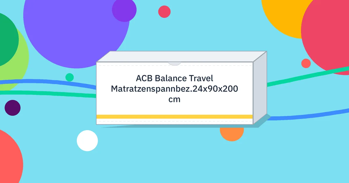 Symbolbild: Packung mit der Aufschrift ACB Balance Travel Matratzenspannbez.24x90x200 cm (PZN 11648891) – Verfügbarkeit und Bezug in Apotheken in Frankfurt am Main