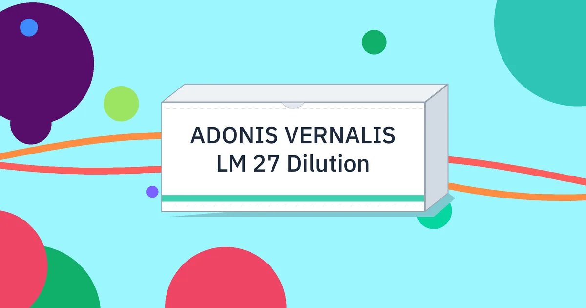 Symbolbild: Packung mit der Aufschrift ADONIS VERNALIS LM 27 Dilution (PZN 12755117) – Verfügbarkeit und Bezug in Apotheken in Frankfurt am Main