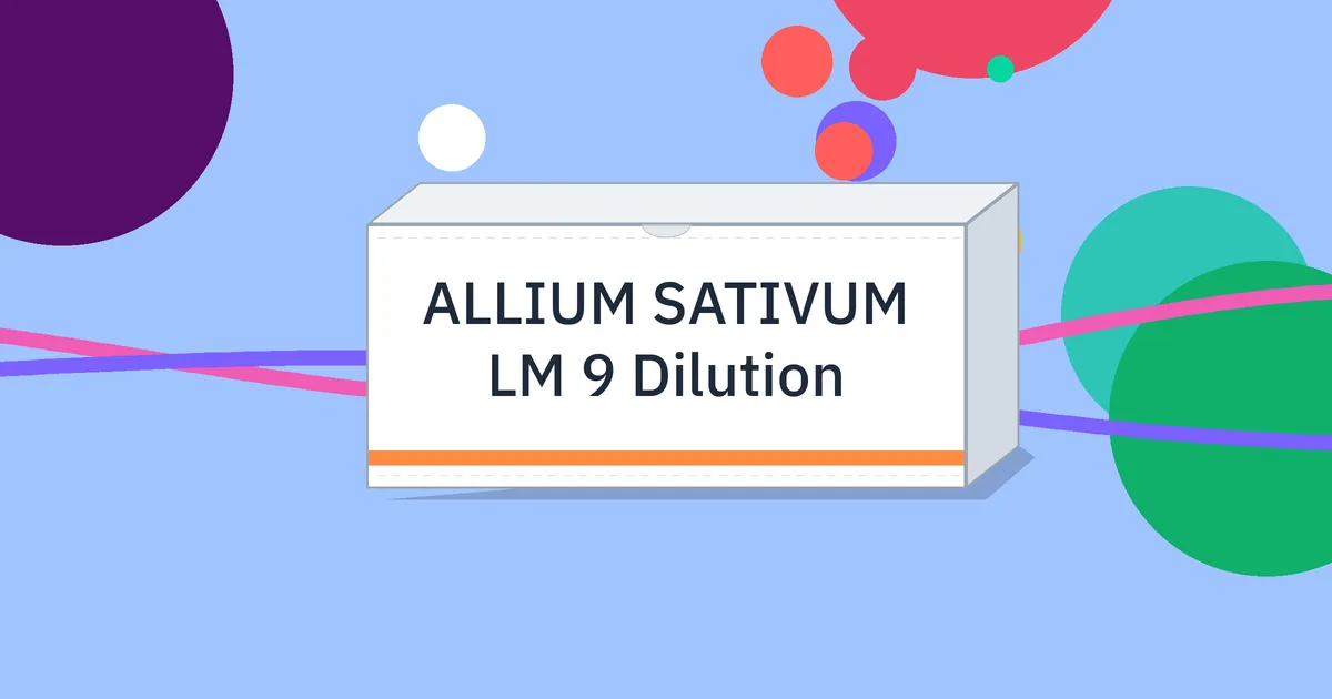 Symbolbild: Packung mit der Aufschrift ALLIUM SATIVUM LM 9 Dilution (PZN 13311500) – Verfügbarkeit und Bezug in Apotheken in Frankfurt am Main