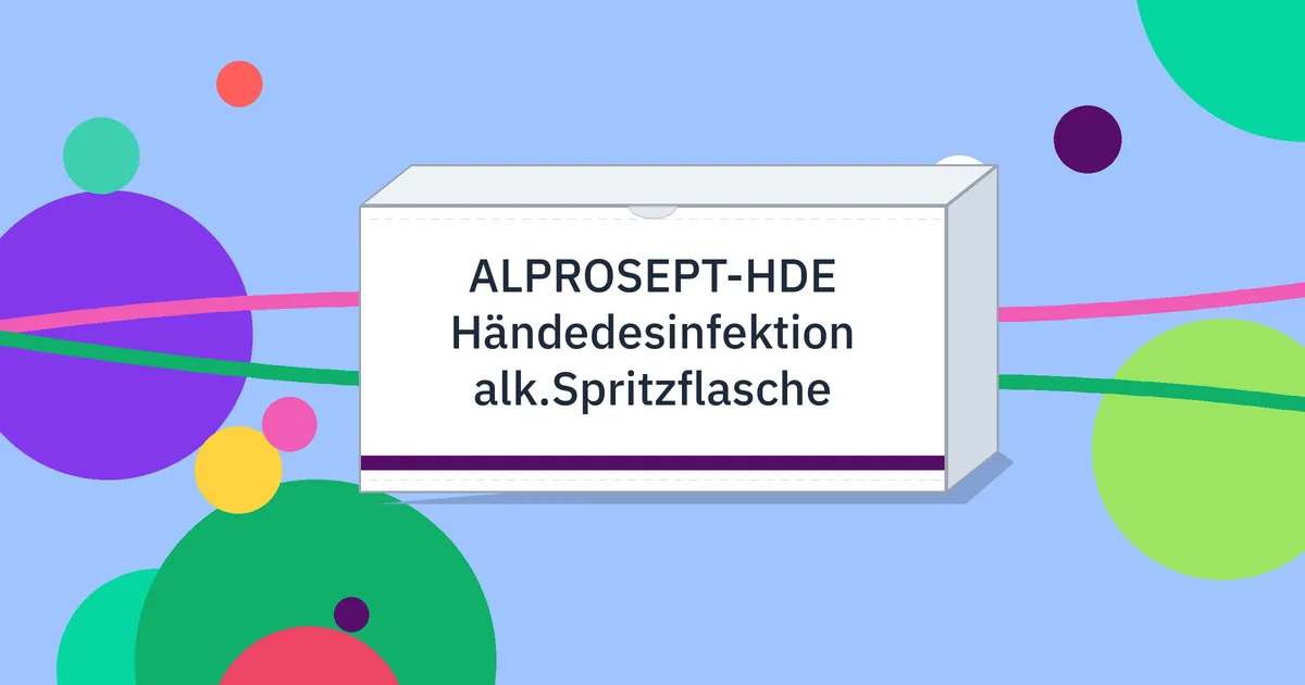 Symbolbild: Packung mit der Aufschrift ALPROSEPT-HDE Händedesinfektion alk.Spritzflasche (PZN 19738984) – Verfügbarkeit und Bezug in Apotheken in Frankfurt am Main