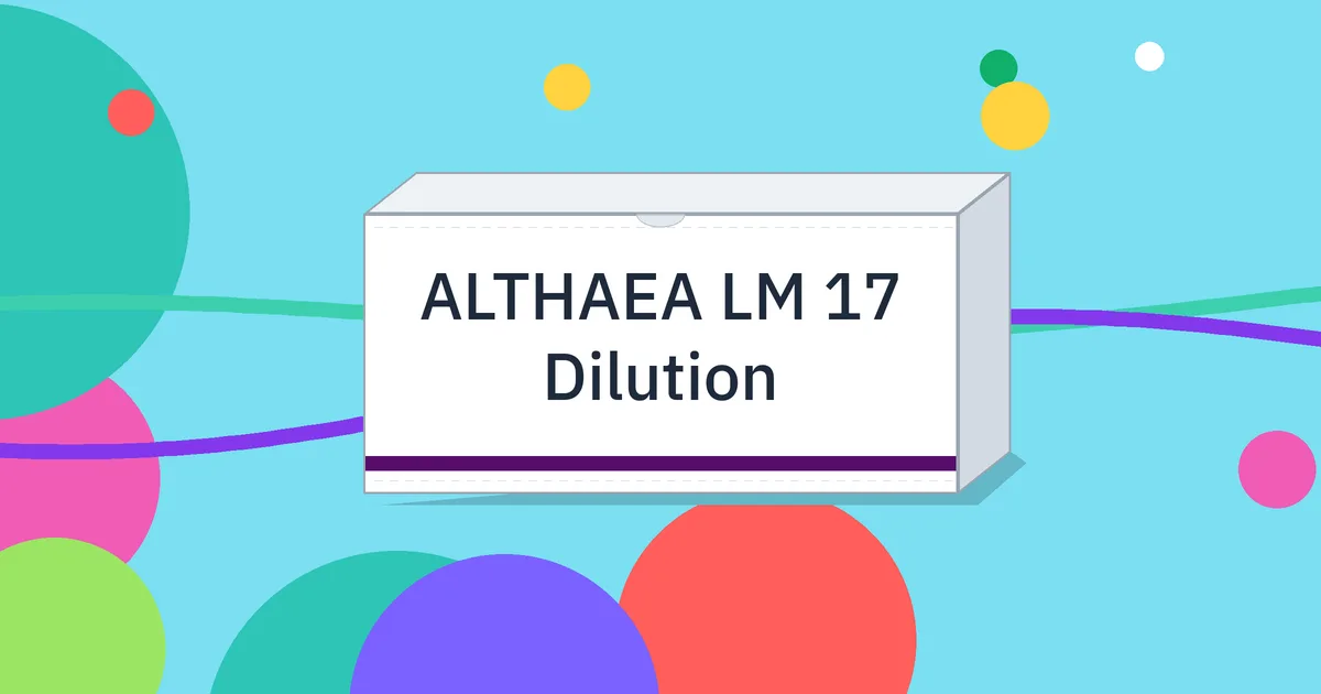 Symbolbild: Packung mit der Aufschrift ALTHAEA LM 17 Dilution (PZN 13315366) – Verfügbarkeit und Bezug in Apotheken in Frankfurt am Main