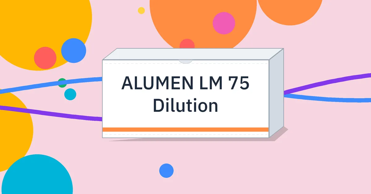 Symbolbild: Packung mit der Aufschrift ALUMEN LM 75 Dilution (PZN 12758274) – Verfügbarkeit und Bezug in Apotheken in Frankfurt am Main