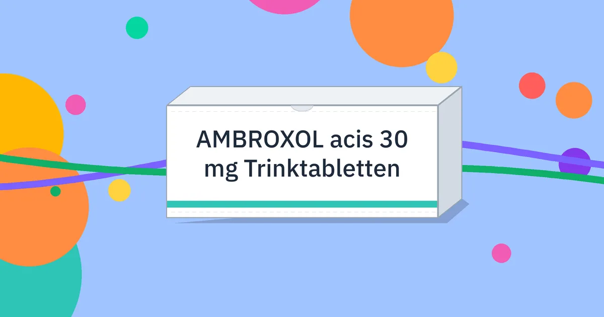 Symbolbild: Packung mit der Aufschrift AMBROXOL acis 30 mg Trinktabletten (PZN 08535433) – Verfügbarkeit und Bezug in Apotheken in Frankfurt am Main