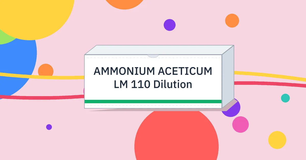 Symbolbild: Packung mit der Aufschrift AMMONIUM ACETICUM LM 110 Dilution (PZN 13319766) – Verfügbarkeit und Bezug in Apotheken in Frankfurt am Main
