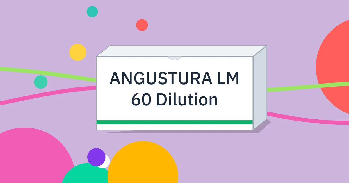 Symbolbild: Packung mit der Aufschrift ANGUSTURA LM 60 Dilution (PZN 13368693) – Verfügbarkeit und Bezug in Apotheken in Frankfurt am Main