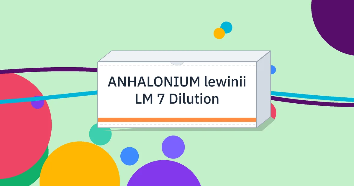 Symbolbild: Packung mit der Aufschrift ANHALONIUM lewinii LM 7 Dilution (PZN 13368859) – Verfügbarkeit und Bezug in Apotheken in Frankfurt am Main