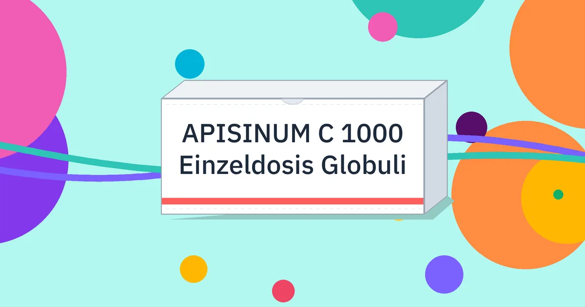 Symbolbild: Packung mit der Aufschrift APISINUM C 1000 Einzeldosis Globuli (PZN 03032880) – Verfügbarkeit und Bezug in Apotheken in Frankfurt am Main
