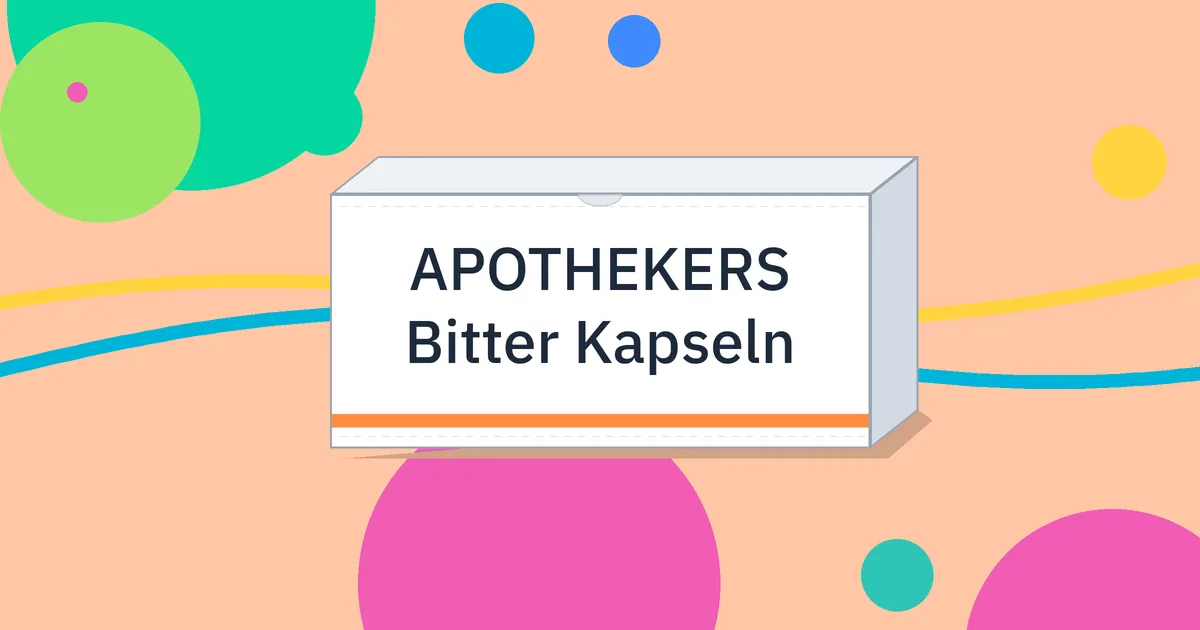 Symbolbild: Packung mit der Aufschrift APOTHEKERS Bitter Kapseln (PZN 11101201) – Verfügbarkeit und Bezug in Apotheken in Frankfurt am Main