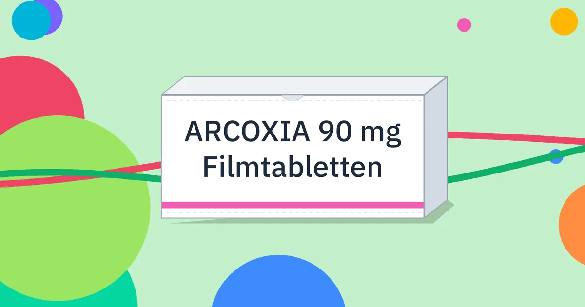 Symbolbild: Packung mit der Aufschrift ARCOXIA 90 mg Filmtabletten (PZN 10356726) – Verfügbarkeit und Bezug in Apotheken in Frankfurt am Main