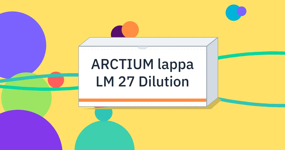 Symbolbild: Packung mit der Aufschrift ARCTIUM lappa LM 27 Dilution (PZN 13387905) – Verfügbarkeit und Bezug in Apotheken in Frankfurt am Main