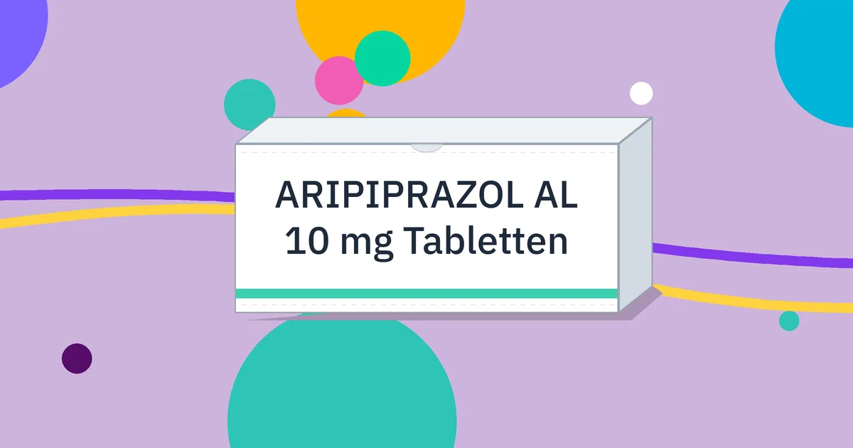 Symbolbild: Packung mit der Aufschrift ARIPIPRAZOL AL 10 mg Tabletten (PZN 10994697) – Verfügbarkeit und Bezug in Apotheken in Frankfurt am Main