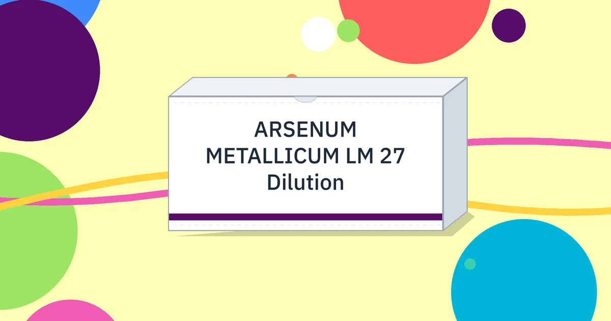 Symbolbild: Packung mit der Aufschrift ARSENUM METALLICUM LM 27 Dilution (PZN 12779508) – Verfügbarkeit und Bezug in Apotheken in Frankfurt am Main