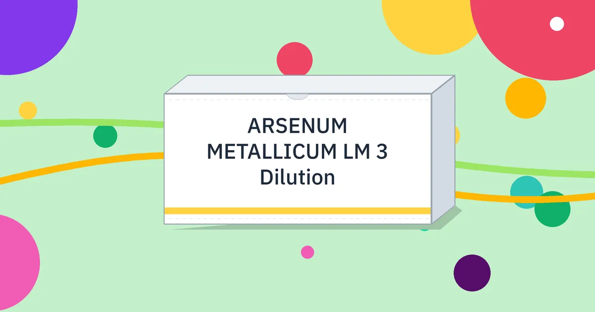 Symbolbild: Packung mit der Aufschrift ARSENUM METALLICUM LM 3 Dilution (PZN 12779218) – Verfügbarkeit und Bezug in Apotheken in Frankfurt am Main